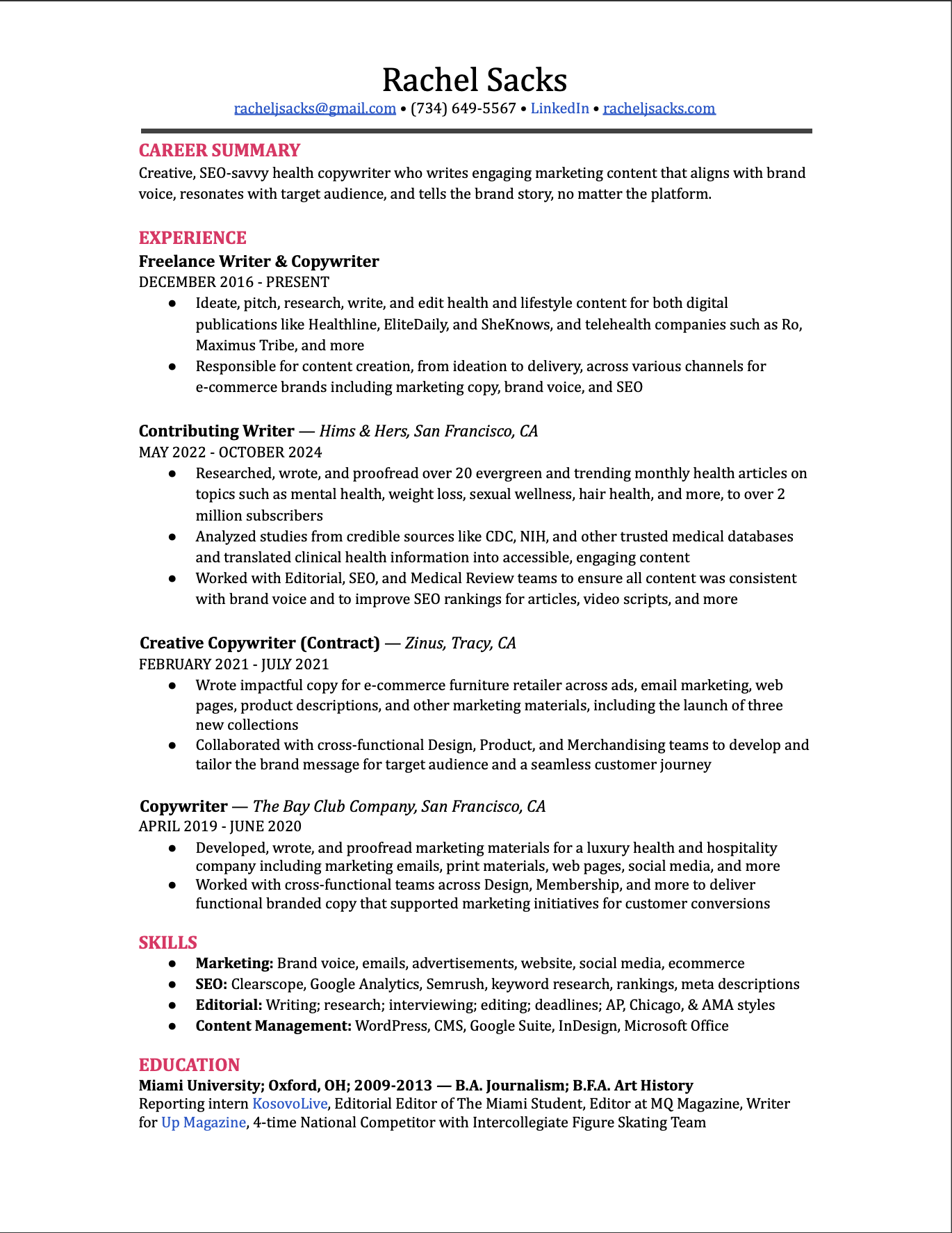 About – Rachel Sacks